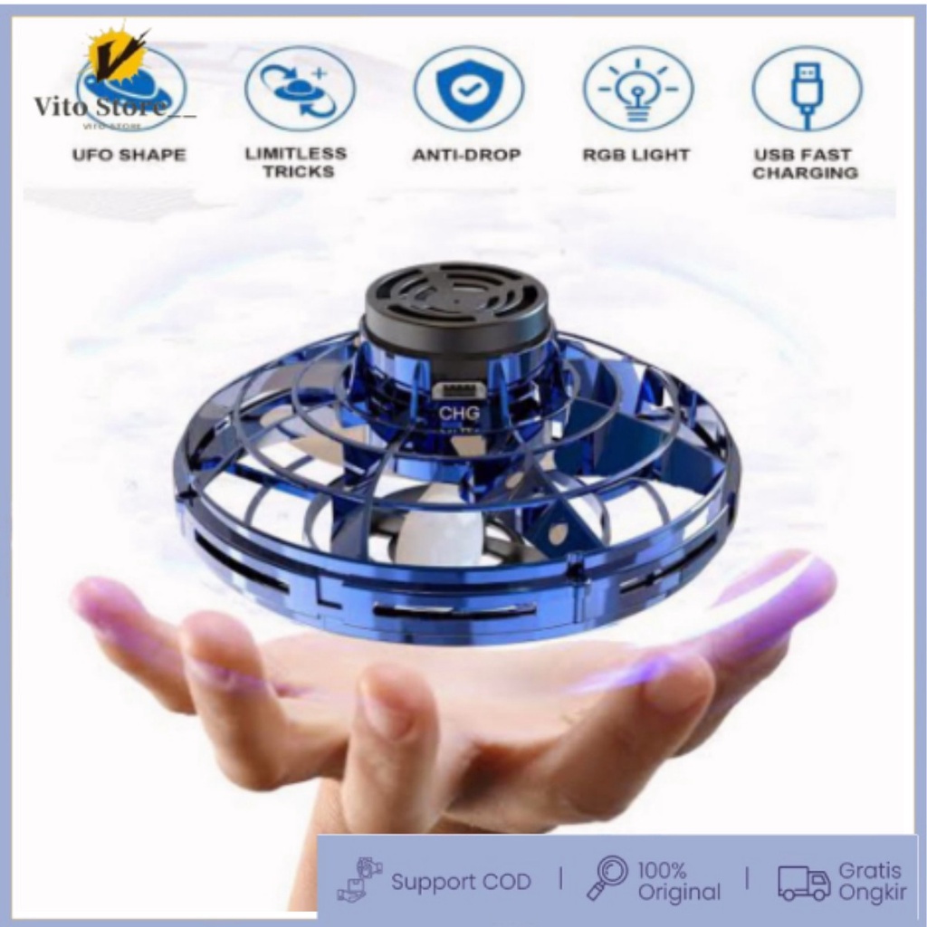 Jual （COD）Flynova Pro Flying Ball Spinner Bola Terbang LED Flying Boomerang Ball Magic Drone ...