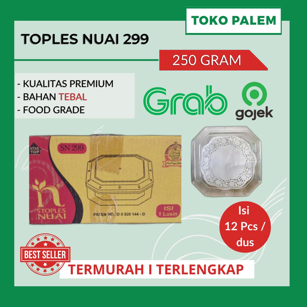 Jual Toples Tabung Bulat Bening Nuai SN 299 250G Toples Kue kering / Nastar / Kastengel / FREE ...