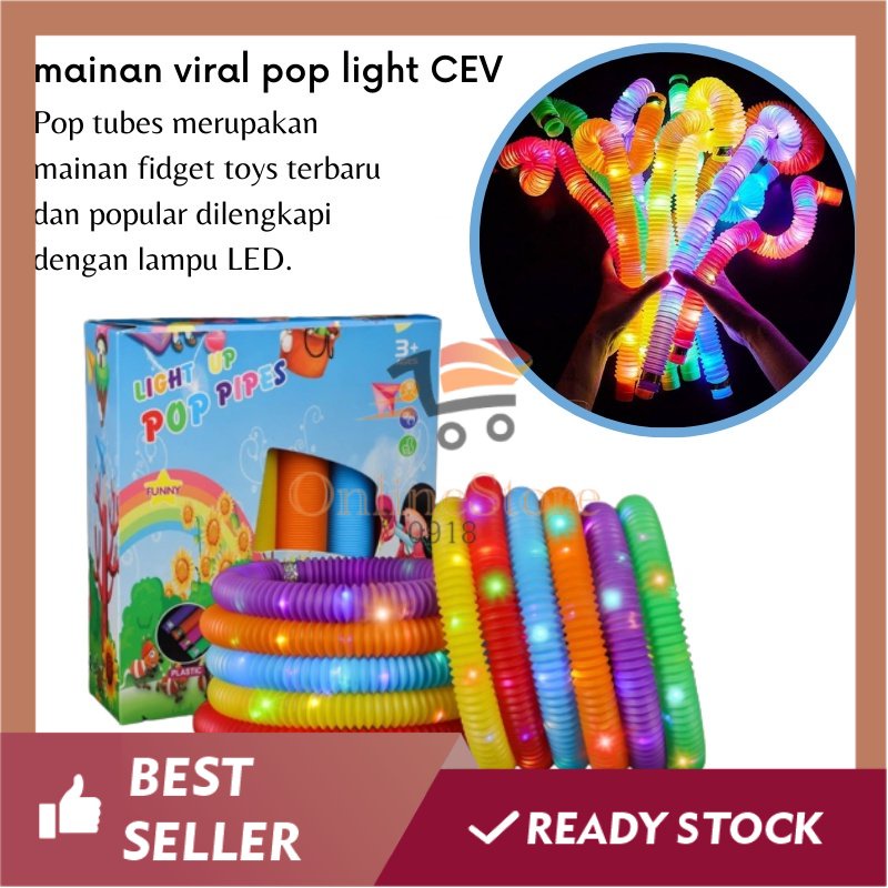 Jual OS -D215- Mainan Pop Light - Pop Pipes LED Mainan Viral Anak Light ...