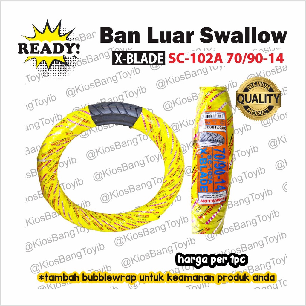 Jual Ban Luar Motor Matic TUBE TYPE 70/90-14 Swallow Ring 14 Motif X ...