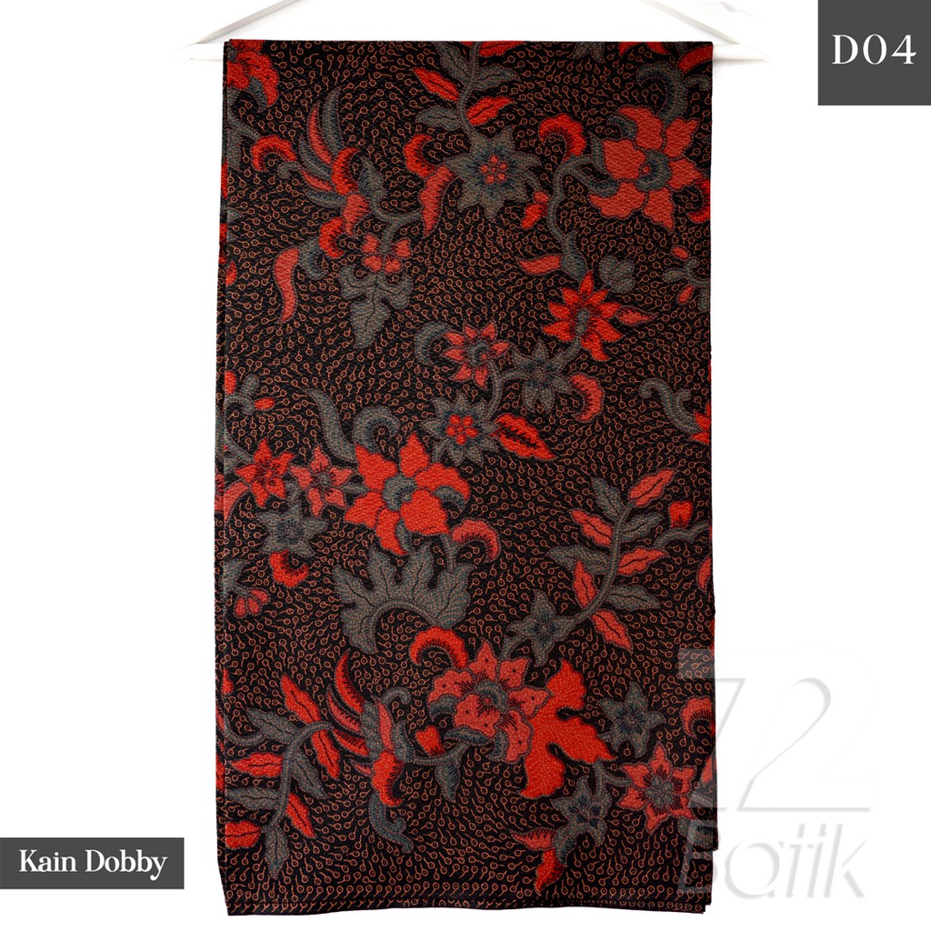Jual BAHAN BATIK PREMIUM Dobby Motif Kembang Warna Hijau Merah Hitam ...