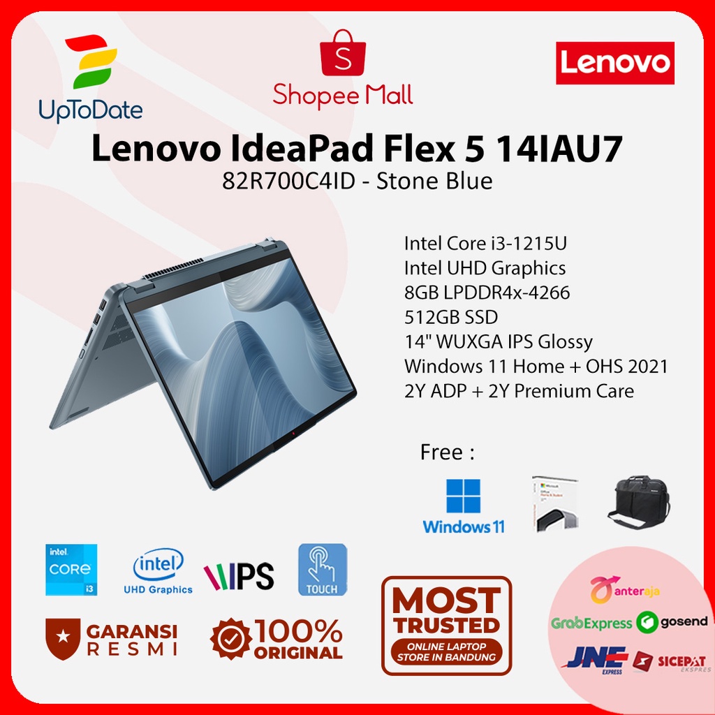 Jual Laptop Lenovo Ideapad Flex 5 14iau7 C4id Core I3 1215u 8gb 512gb