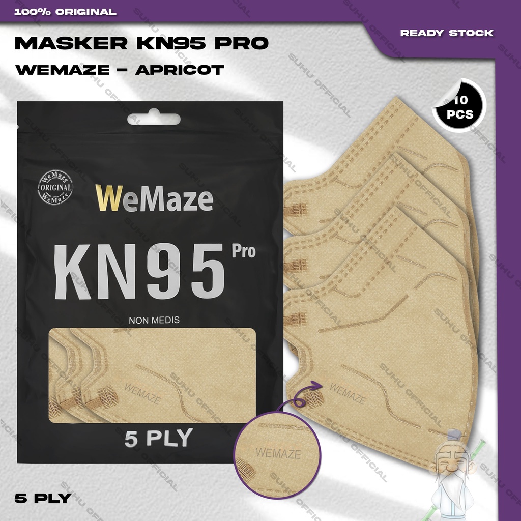 Jual Masker KN95 PRO WEMASK 5Ply isi 10Pcs Putih Hitam Abu Warna Hybrid ...