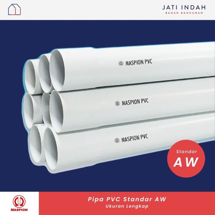 Jual MASPION Standar AW Pipa PVC Paralon / Pralon Ukuran 1/2 sampai 2-1 ...