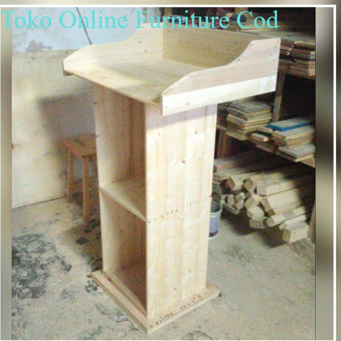 Jual meja mimbar minimalis dari kayu ukuran T.110cm P.60cm L.60cm ...