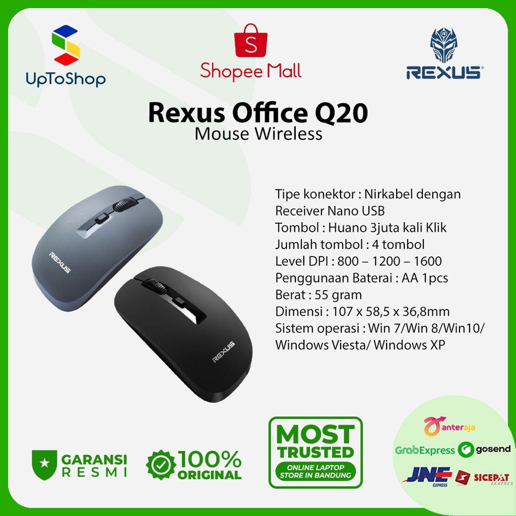 Jual Rexus Q20 Mouse Wireless Office Silent Click | Shopee Indonesia