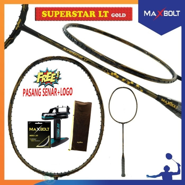Jual Raket Badminton Original Maxbolt Superstar Super Star LT Gold ...