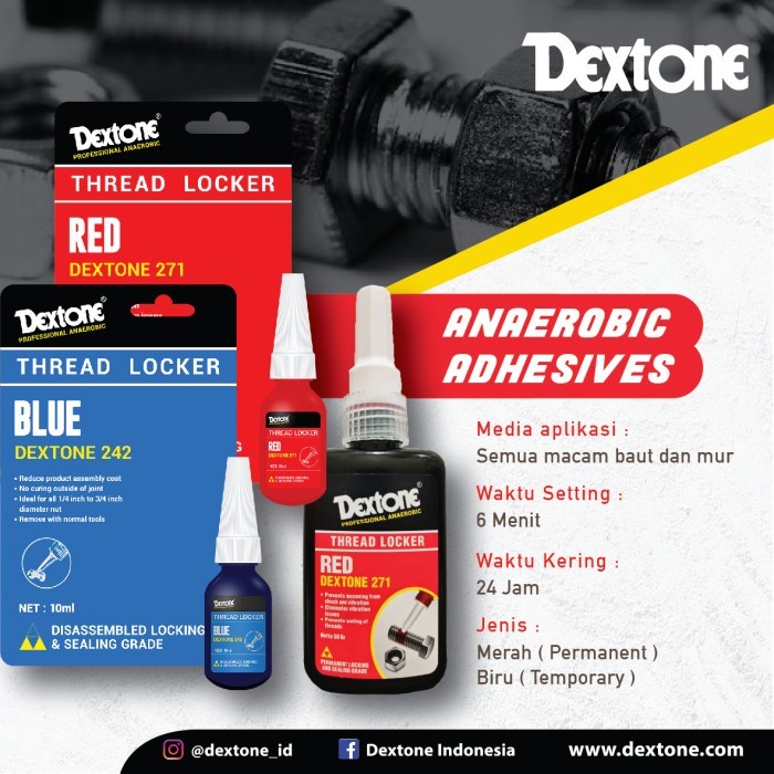 Jual Dextone Lem Pengencang Mur Dan Baut Thread Locker - TL242 | Shopee ... Jual Dextone Lem Pengencang Mur Dan Baut Thread Locker - TL242 | Shopee ...