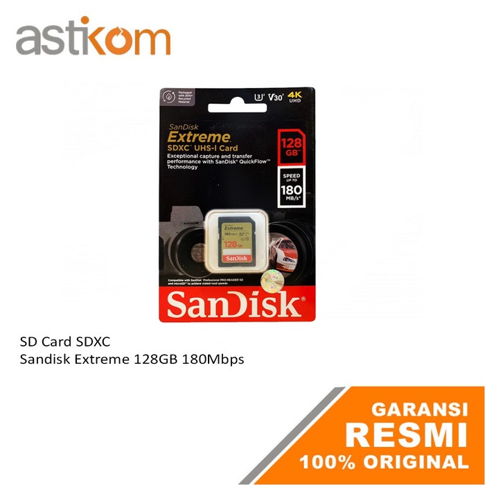 Jual SD Card Sandisk Extreme SDXC 128GB 180Mbps Memory Camera | Shopee Indonesia