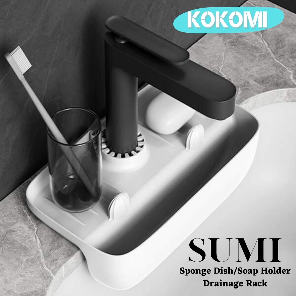 Jual KOKOMI Sponge Dish Soap Holder Draining Rack SUMI Rak Spons Cuci ...