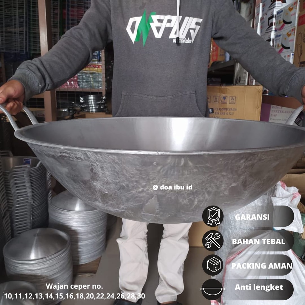 Jual Wajan Kuali Penggorengan Besar Aluminium No 24- 30 Tebal Anti ...