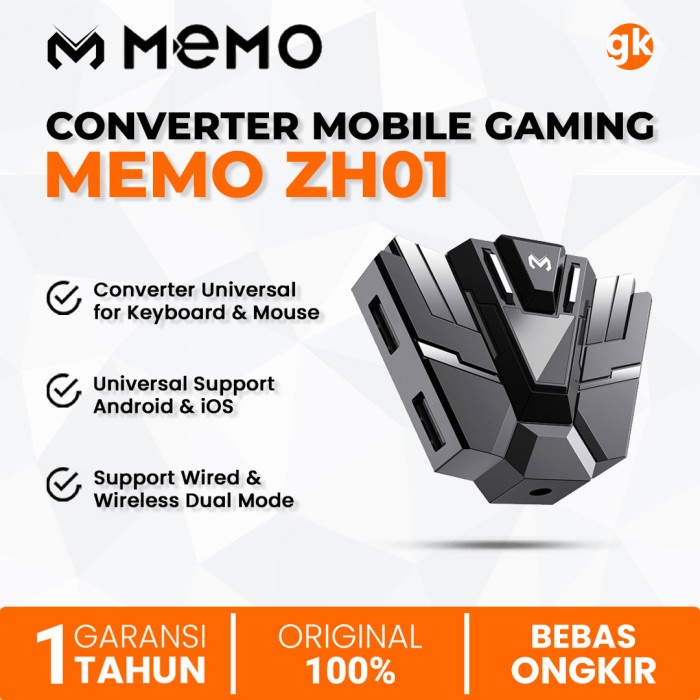 Jual MEMO ZH01 OTG Converter Magic Mobile Gaming Keyboard Mouse ...