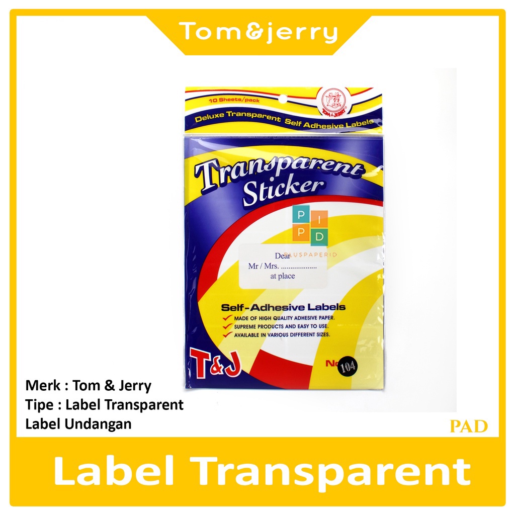 Jual Tom & Jerry Label Transparent Undangan 104 - Pad | Shopee Indonesia