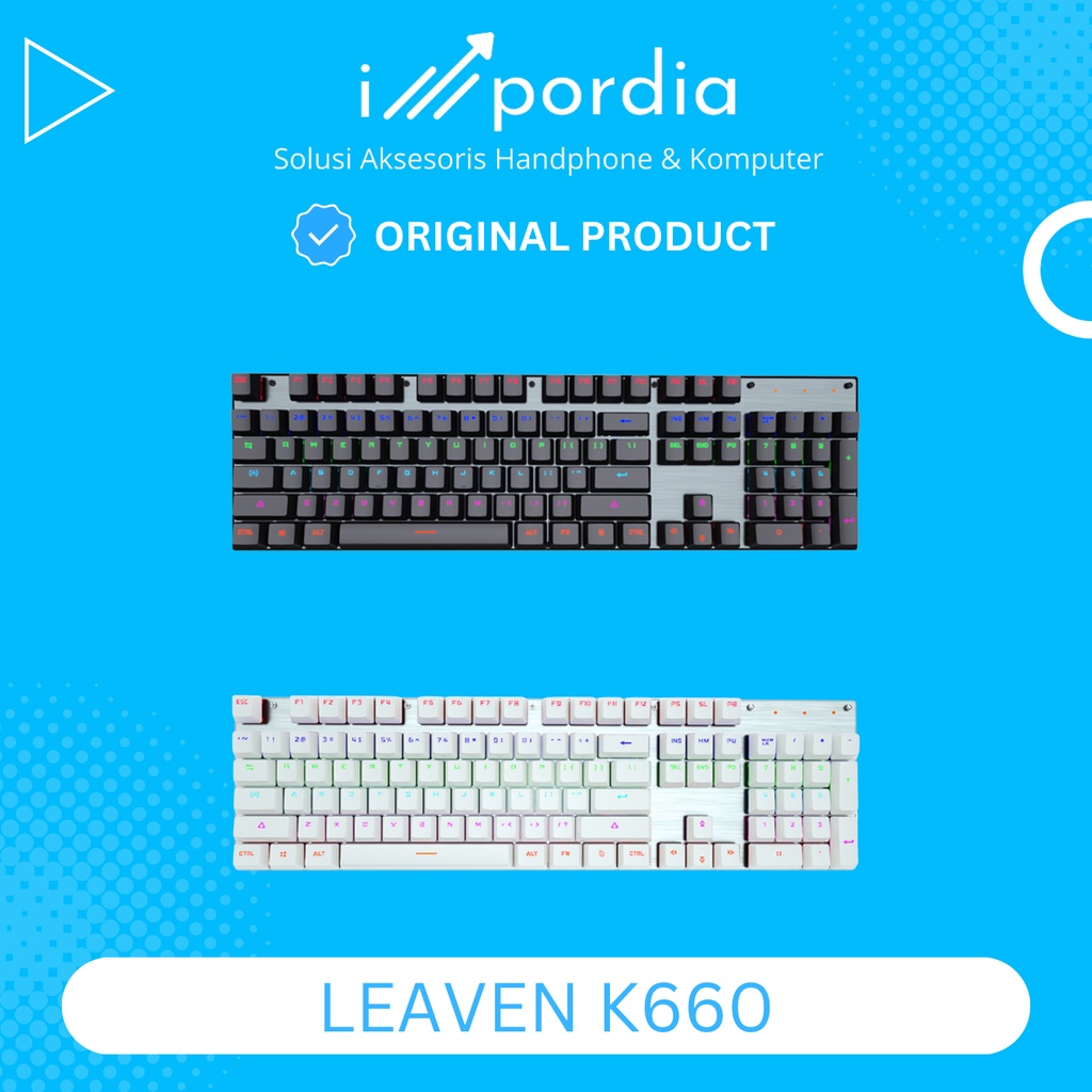 Jual Leaven K660 Keyboard Gaming Mechanical RGB Full Size 104 Keys Outemu Switch Holy Panda ...