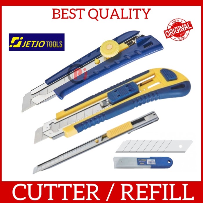 Jual JETJO TOOLS Cutter Pisau Super Tajam Berkualitas 18mm 9mm Besar ...