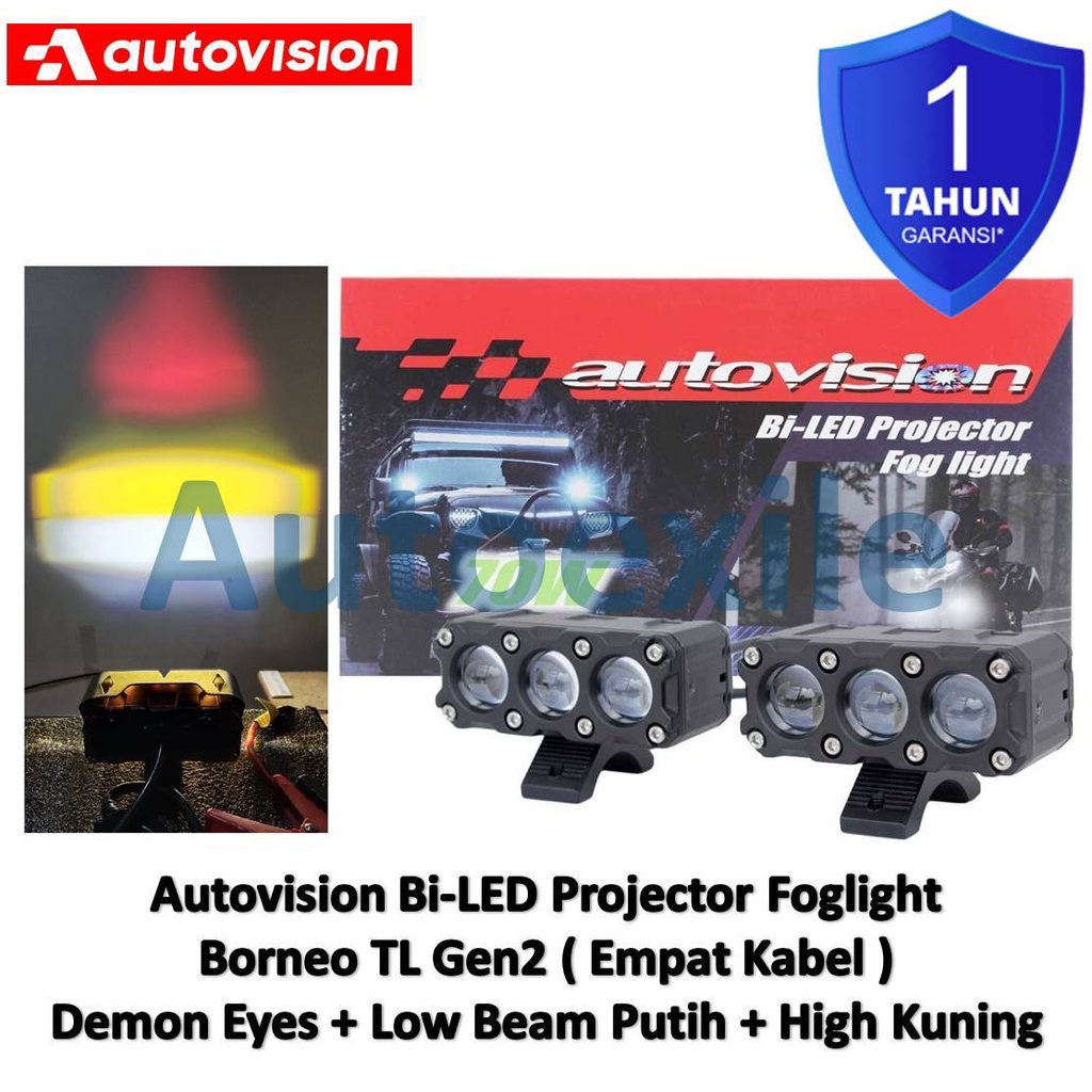 Jual Autovision BiLED Projector Fog Light Borneo TL Gen2 4Kabel 3Warna ...