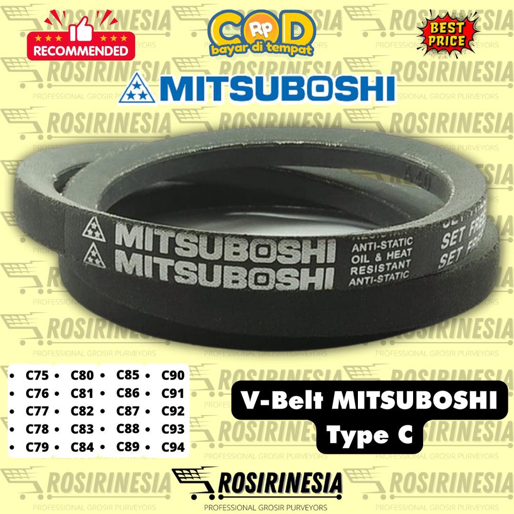 Jual VANBELT - V BELT - V-BELT MITSUBOSHI C75, C76, C77, C78, C79, C80, C81, C82, C83, C84, C85 ...