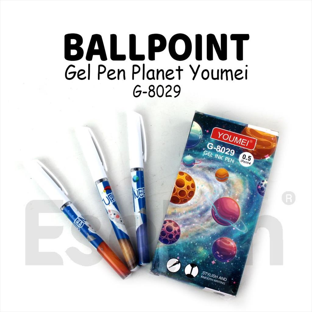 Jual 12pcs Pulpen Gel PLANET YOUMEI G-8029 / 1 pak Pulpen Gel Youmei ...