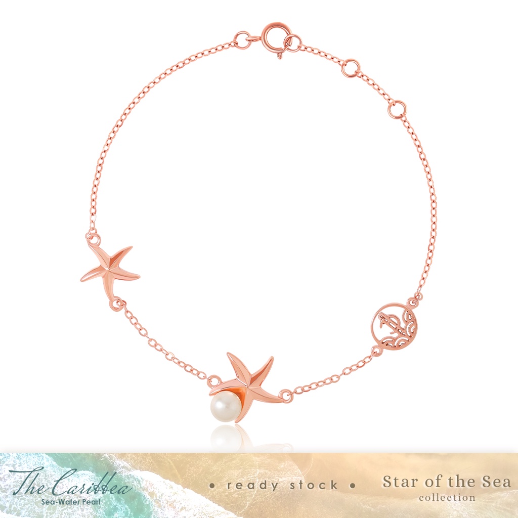 Jual Gelang Mutiara Emas The Caribbea 17K Star Of The Sea Collection ...