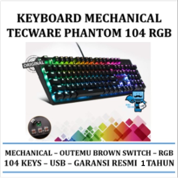 Jual Tecware Phantom 104 RGB Outemu Brown Switch Mechanical Gaming ...