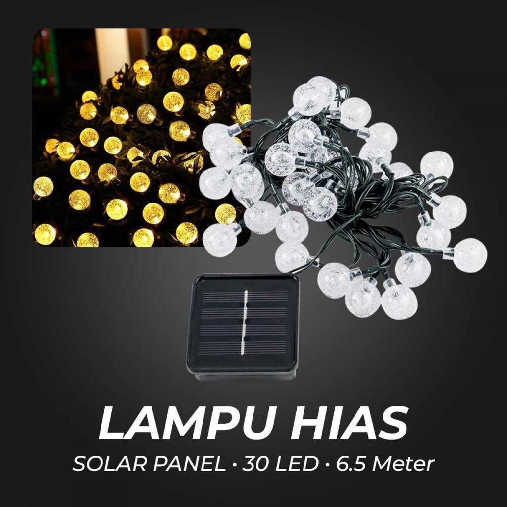 Jual Lampu Hias Dekorasi Rumah Solar Panel 30 LED 6.5M Warm White ...