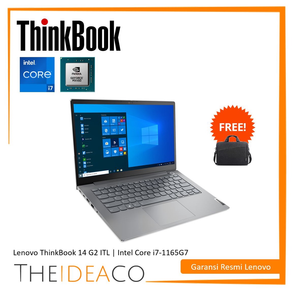 Jual Lenovo ThinkBook 14 Gen 2 ITL CKID i7-1165G7 MX450 16GB 512GB SSD ...