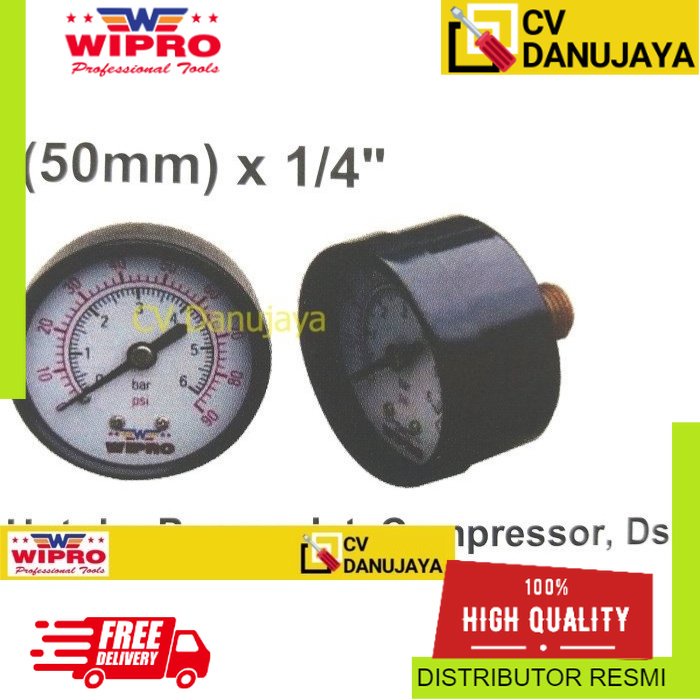 Jual Manometer Drat Tengah 1/4" 6 Bar / Pressure Gauge Alat Ukur ...