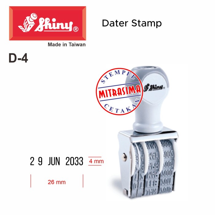 Jual Stempel Shiny D-4 ( D4 stempel tanggal manual 4mm D 4 ) | Shopee ...