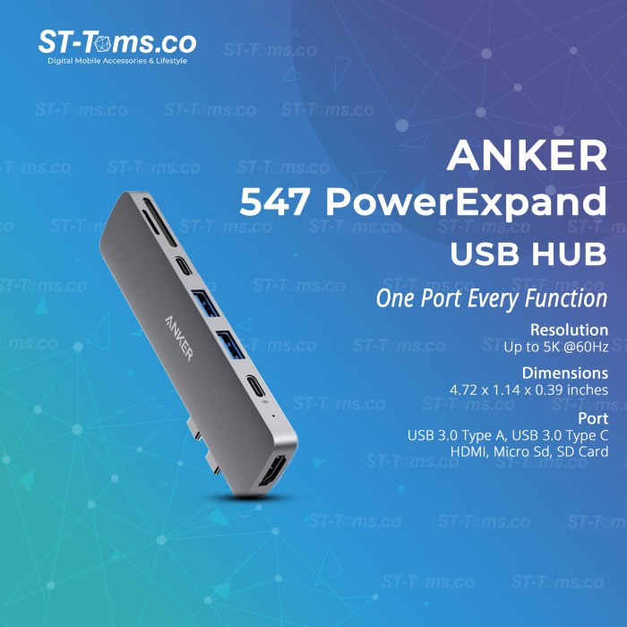 Jual Anker 547 USB-C Hub (7-in-2, for MacBook) with HDMI - A8371 ...