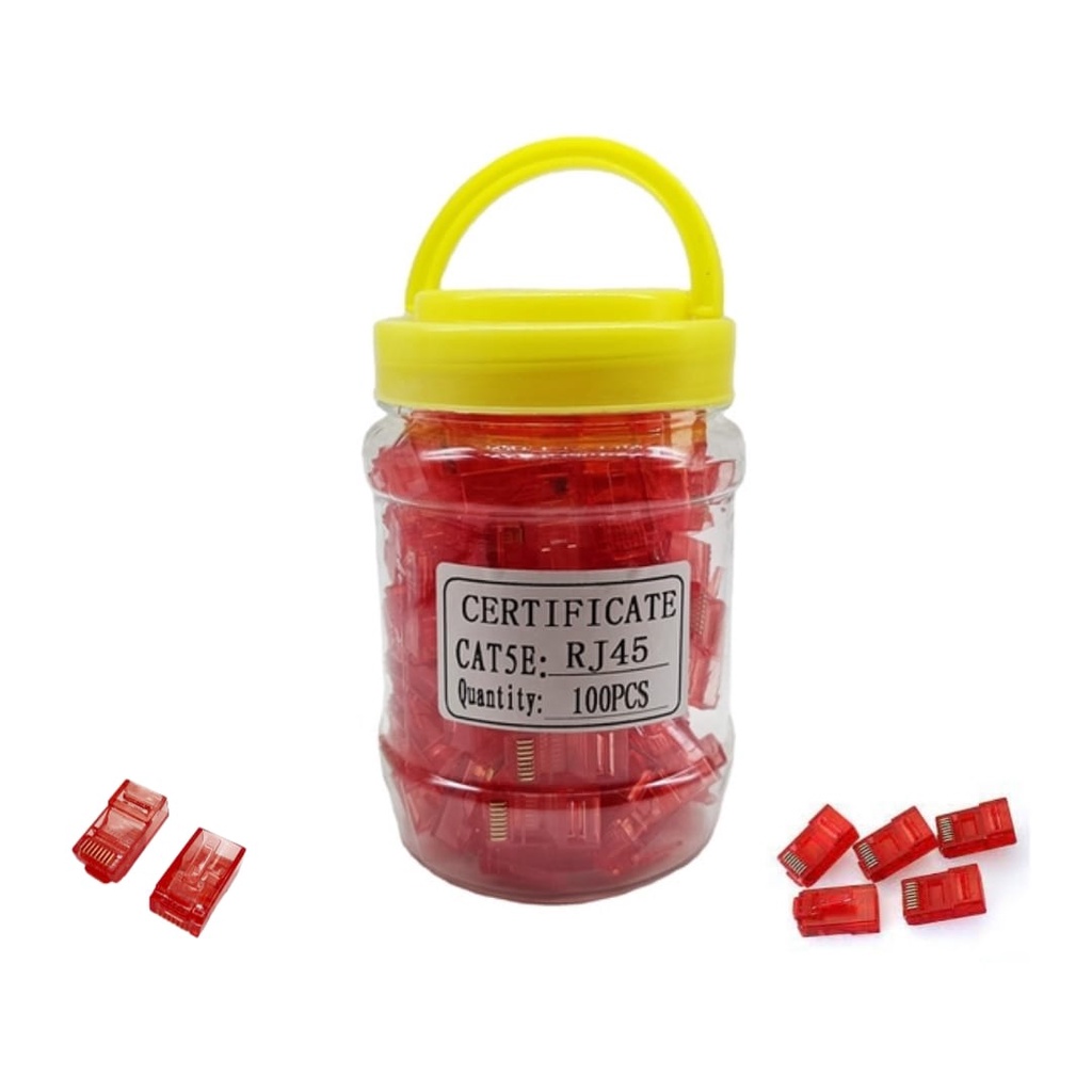 Jual Inotrix RJ45-MERAH Konektor Lan RJ45 isi 100 Merah N | Shopee ...