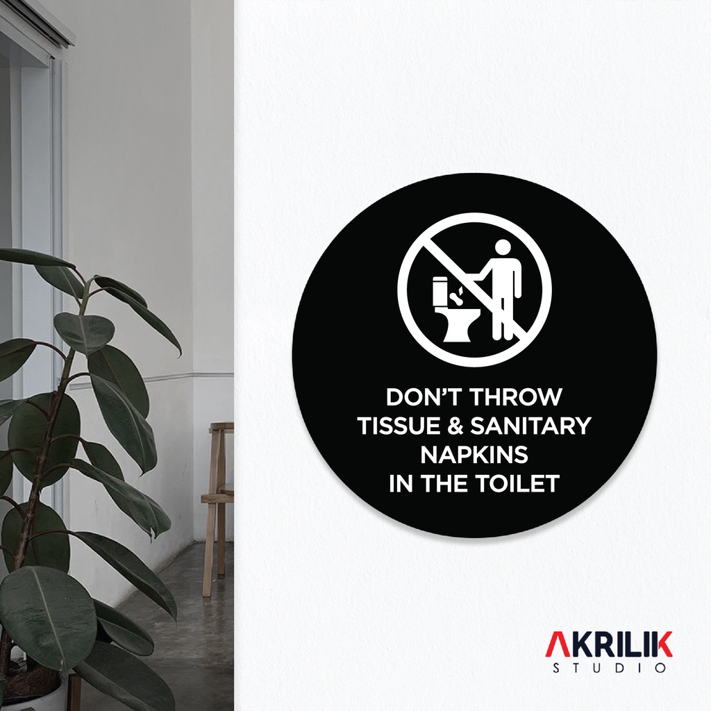 Jual Sign Board Akrilik Dont't Throw Tissue Papan Acrylic Signage ...