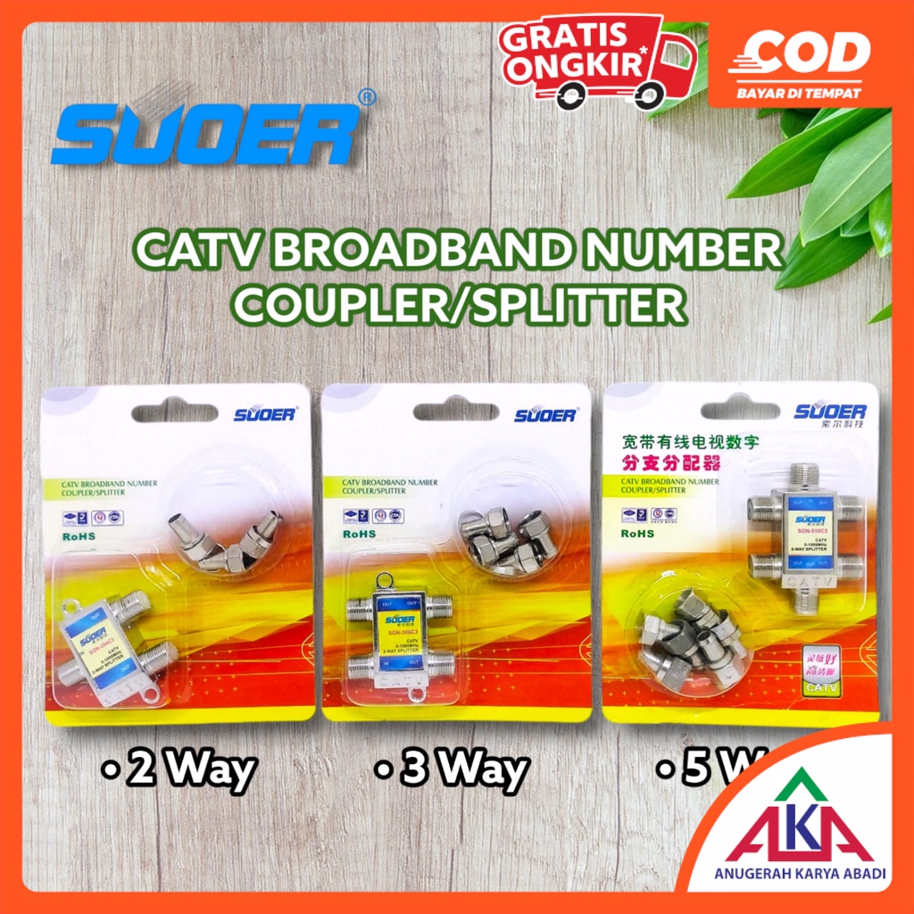 Jual Splitter Antena TV / T Antena / Pencabang Antena / CATV 2 / 3 / 5 Way | Shopee Indonesia