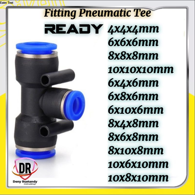 Jual Konektor Fitting Selang Polyurethane Slip Lock Tee T Pneumatic PU ...