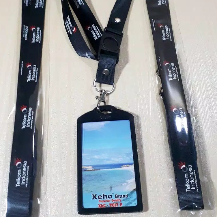 Jual Tali id card telkom / lanyard telkom warna hitam | Shopee Indonesia