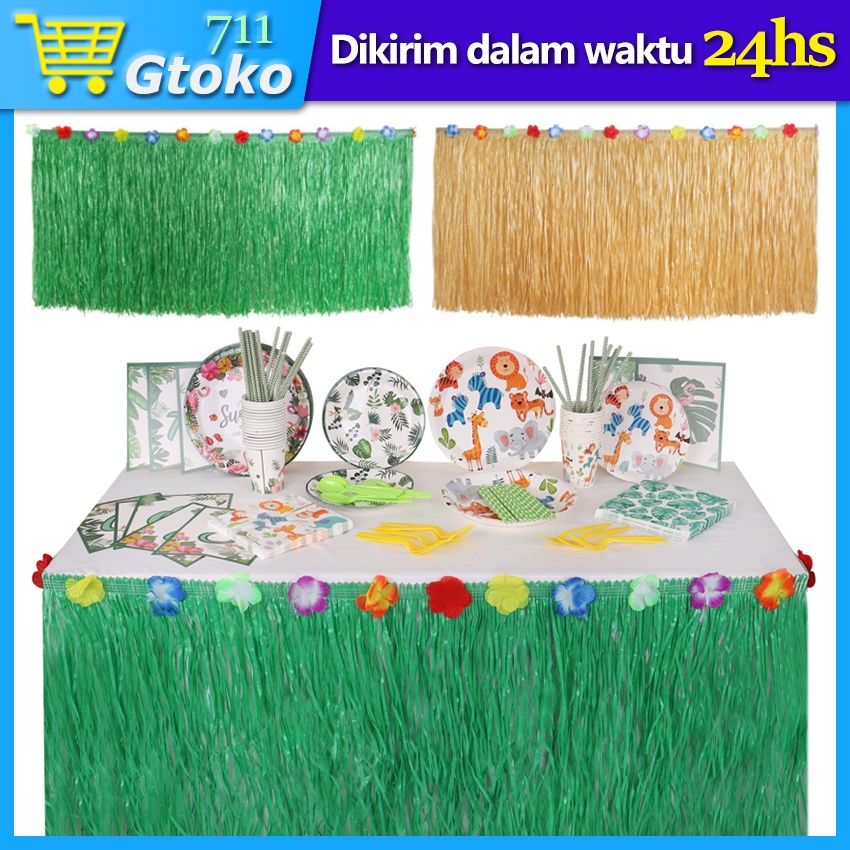 Jual Rok Meja Renda Rumbai Hawai Dekorasi Pesta Party Hawaii | Shopee ...