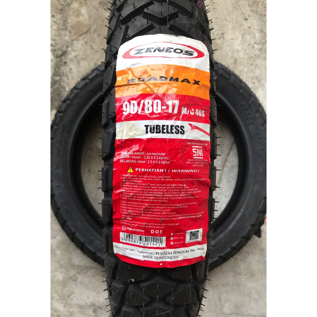 Jual Zeneos Roadmax 90 / 80 - 17 Ban luar motor Tubeless Dual Purpose Semi Trail bebek Supermoto ...