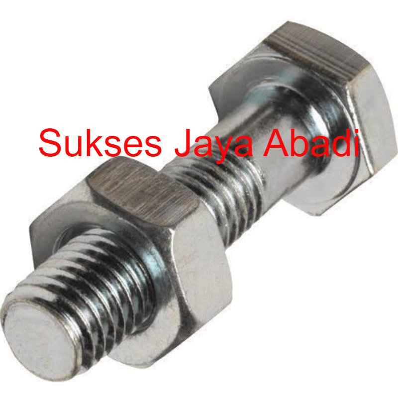 Jual BAUT MUR PUTIH - BMP M6 X 75 / M6X75mm ( KUNCI 10 ) / M6 X 75BMP / BAUT HEXAGON / BOLT NUT ...