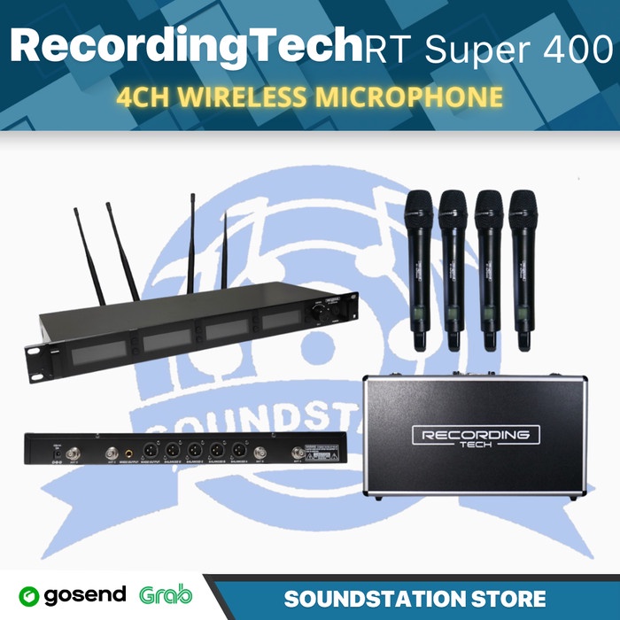 Jual RECORDING TECH RT SUPER400 WIRELESS MICROPHONE | 4 CHANNEL MIC ...