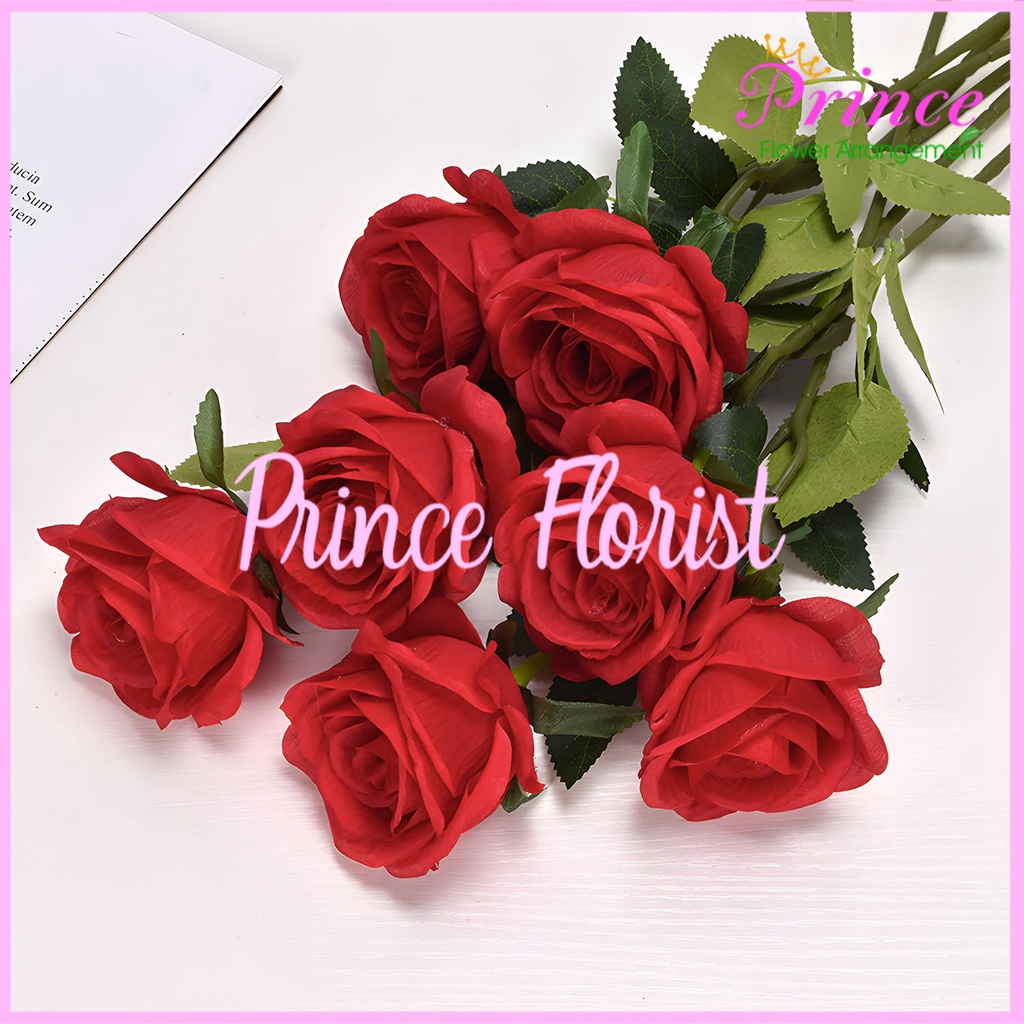 Jual Rose Single Kain - 1 Tangkai Bunga Mawar Panjang 50 CM Satuan Kain ...