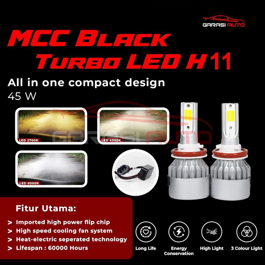 Jual Lampu Turbo LED Foglamp 3 Warna H11 H16 H8 Bohlam Kabut Original ...