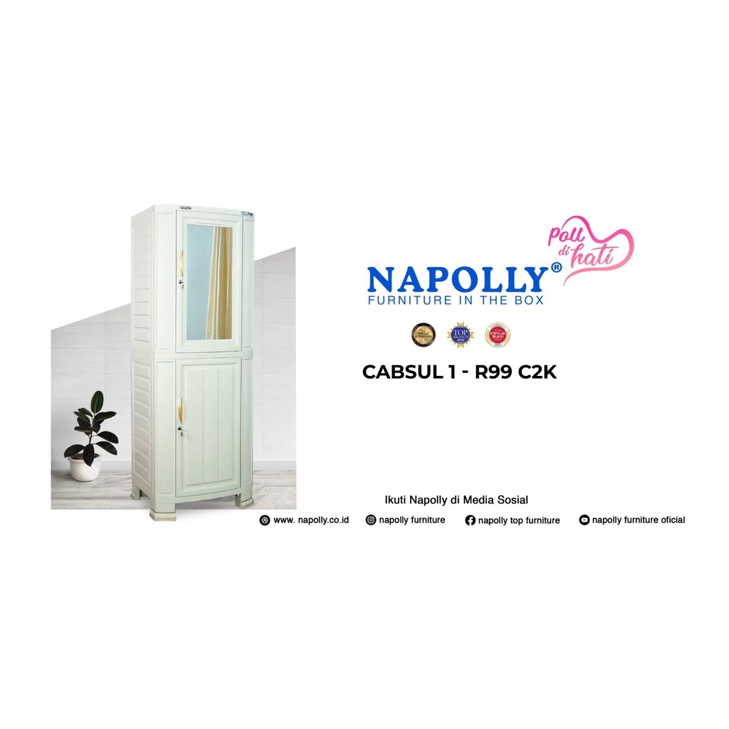 Jual NAPOLLY - R99 2C.K Cabsul 1 | Napolly Lemari Pakaian 1 Pintu Rak ...