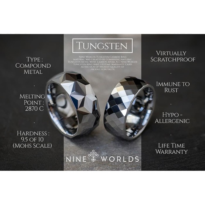 Jual Nine Worlds Ring cincin couple TUNGSTEN black inner silver 5MM ...