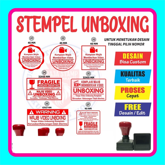 Jual Stempel Custom STEMPEL PACKING, STEMPEL UNBOXING, STEMPEL FRAGILE ...