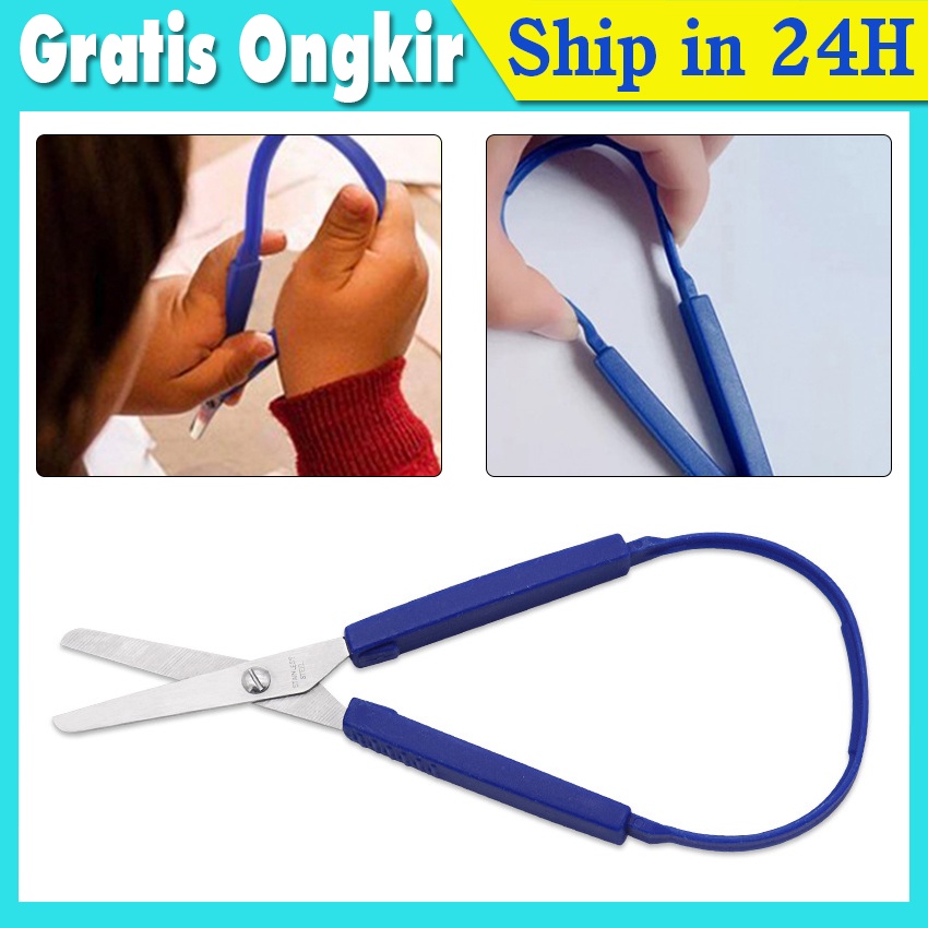 Jual Gunting Loop Easy Grip Self-Opening Stainless Steel Scissor Safety ...