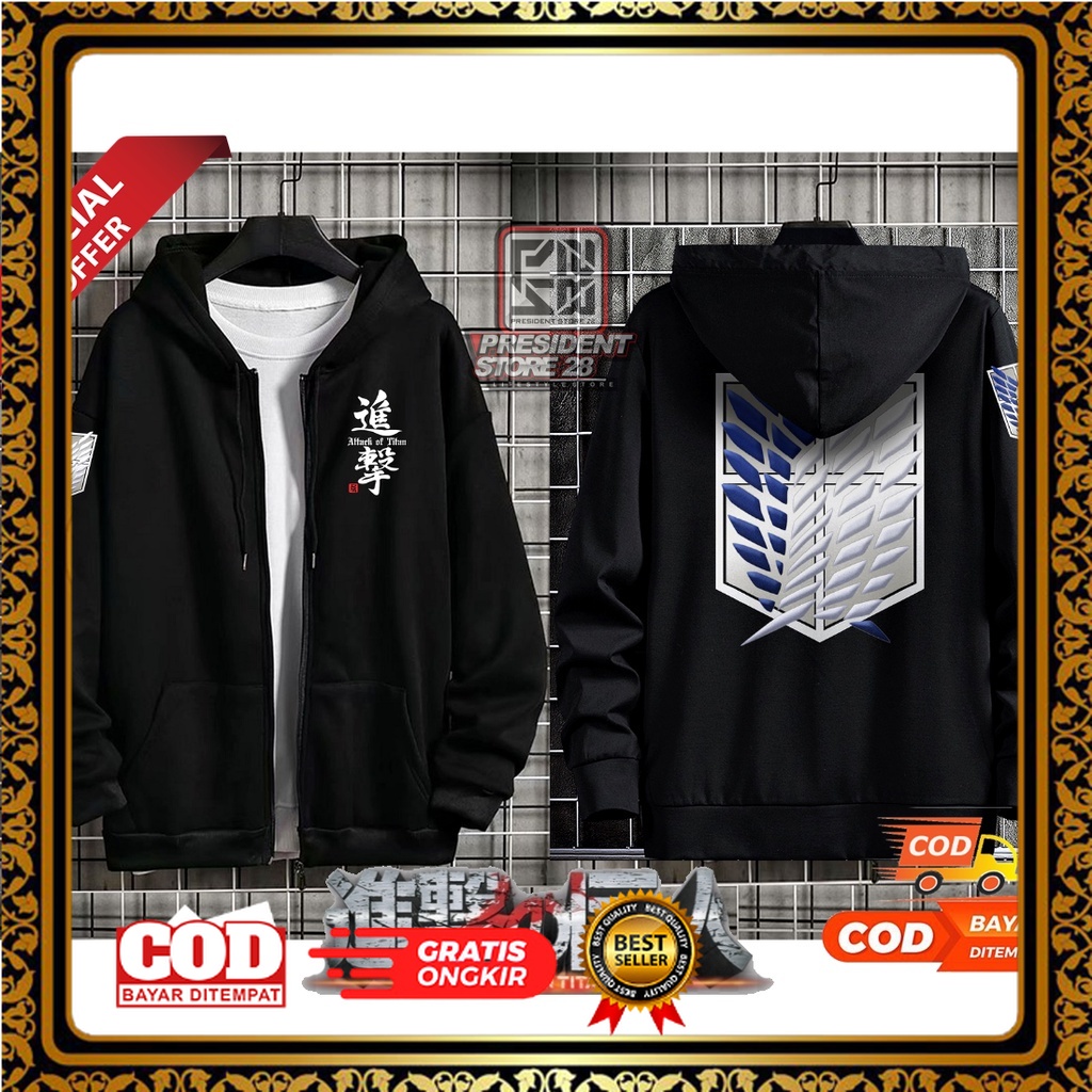 Jual JACKET HODIEE OUTWEAR TRENDY /Sweater Hoodie SNK ATTACK ON TITAN ...