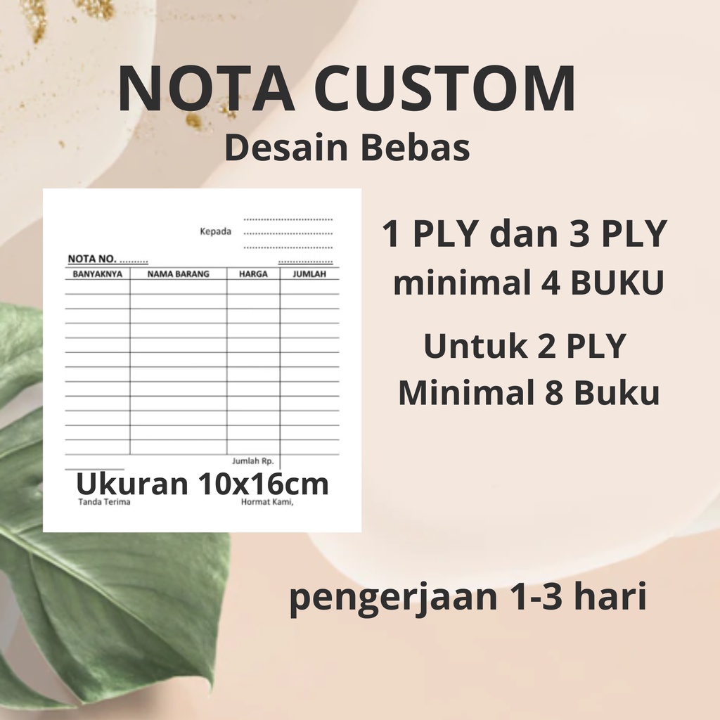Jual Nota Olshop Custum / Nota Toko Custum Free Design Full Color Murah ...
