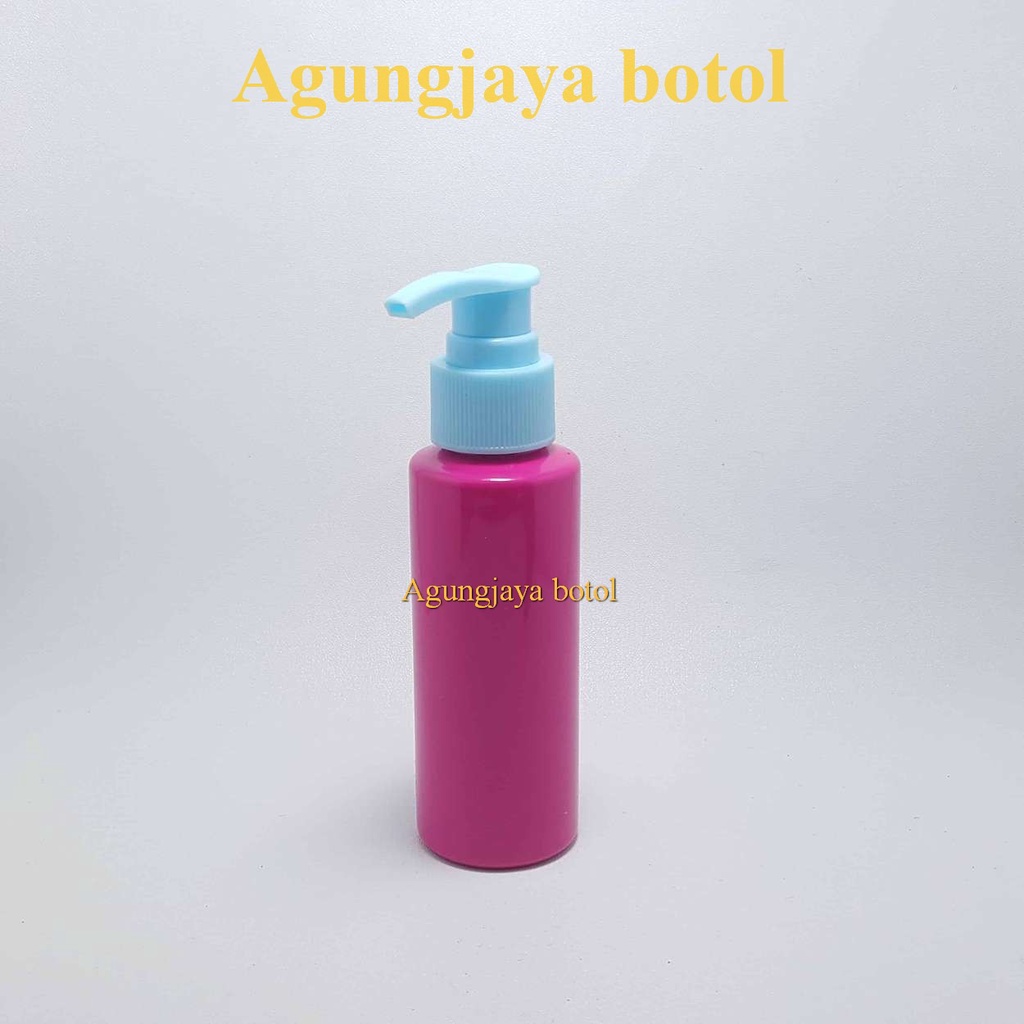 Jual Botol Pet 100 ml RF Pendek Merah Tutup Pump Lotion / Botol Plastik ...