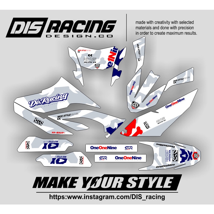 Jual (COD) DECAL STICKER Yamaha WR 155 Full Body PUTIH Supermoto Dan ...