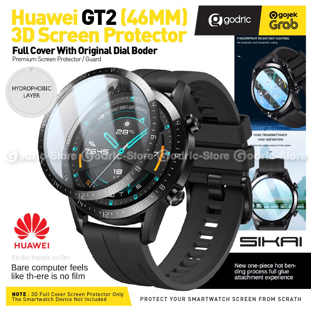 Jual SIKAI ANTI GORES 3D CURVED Full Cover Screen Protector for Huawei GT2 GT 2 46MM | Shopee ...