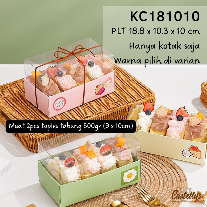 Jual 10 Pcs Kotak Box Mika KC181010 HIJAU Packaging Kue Bolu Lapis ...